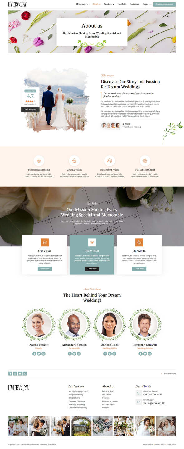 EverVow - Wedding & Event Planner Elementor Pro Template Kit by moxcreative